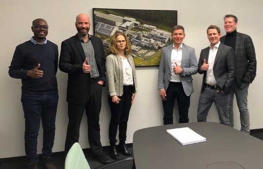 Rock Tech and GEA representatives after signing. (CNW Group/Rock Tech ...